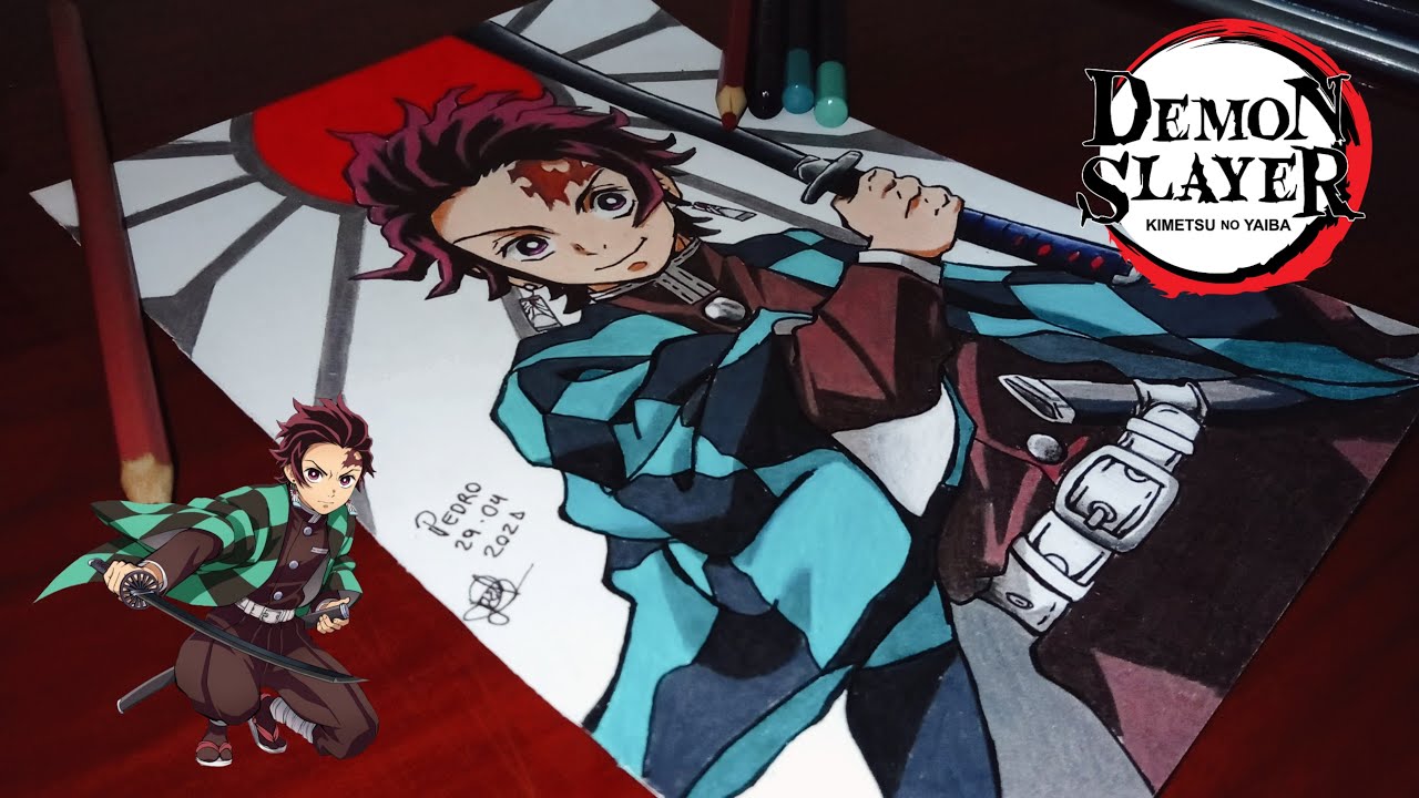 Desenhando Tanjiro Kamado - Kimetsu no Yaiba (Demon Slayer) | Speed ...