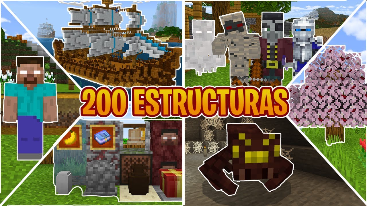 👉200 ESTRUCTURAS Addon para Minecraft PE 1.20 - MOBS, FRUTOS, ITEMS ...