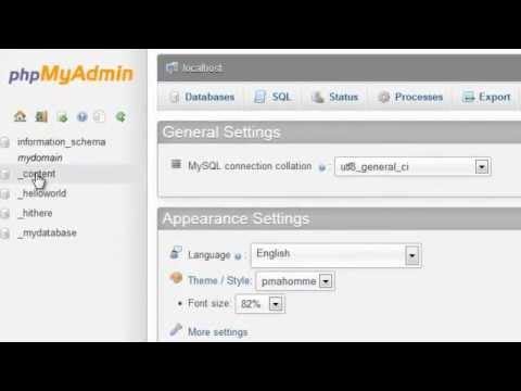Exporting MySQL databases and tables using phpMyAdmin - YouTube
