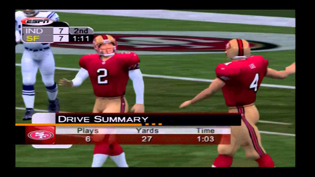 ESPN NFL 2K5 (PS2)(2004) Colts V 49ers Gameplay (HD) - YouTube