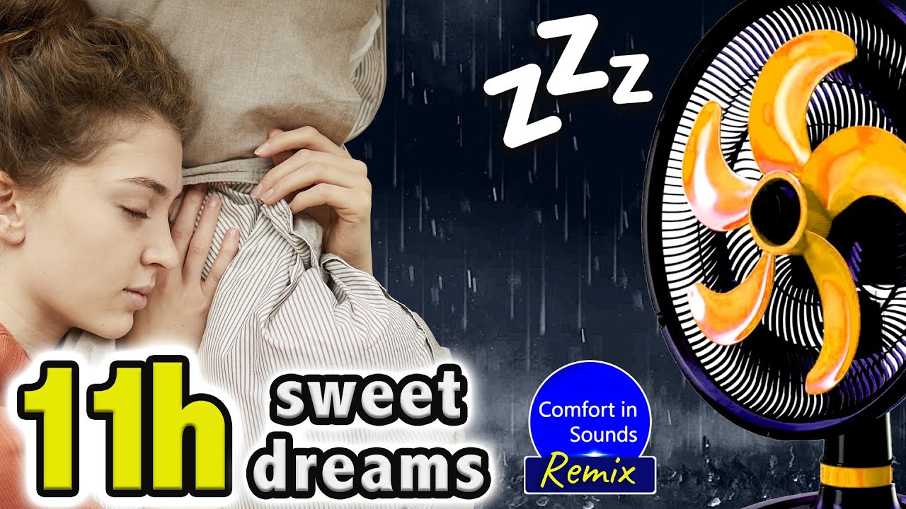 Relaxing Oscillating Fan Sound inside, and Heavy Rain Sound outside, NO ...