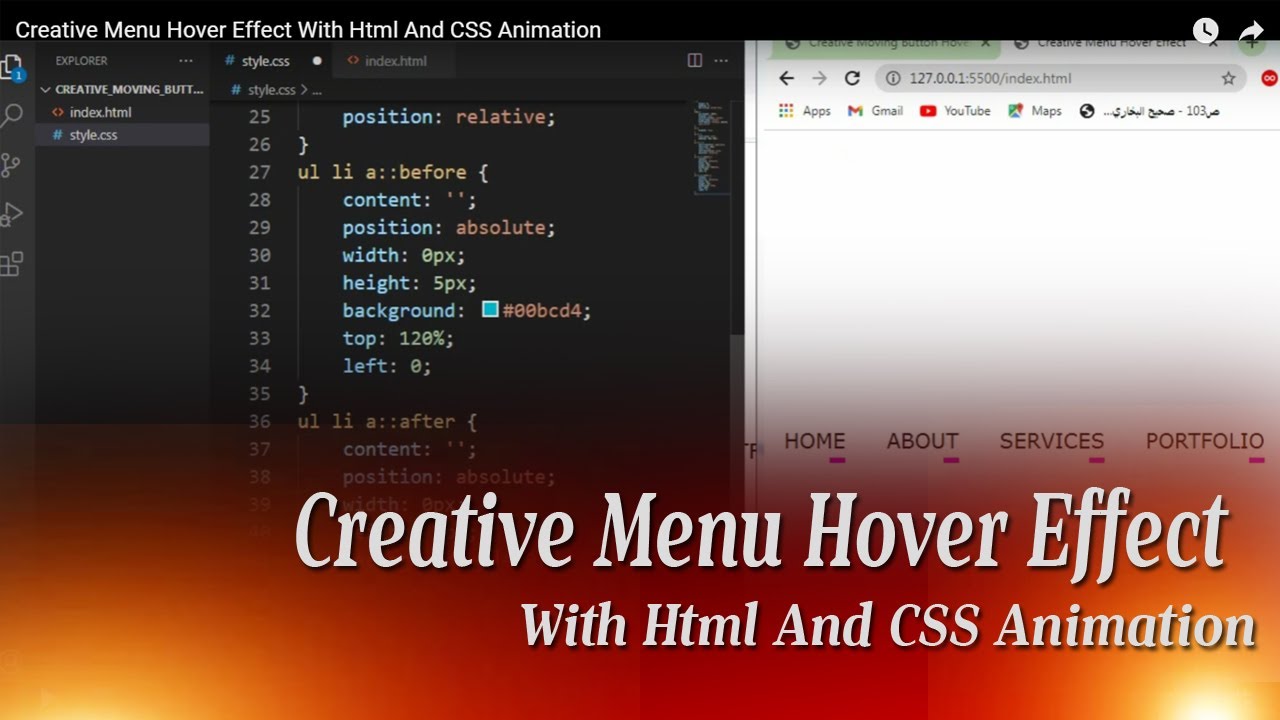 Creative Menu Hover Effect With Html And CSS Animation | DEVELOPER ...