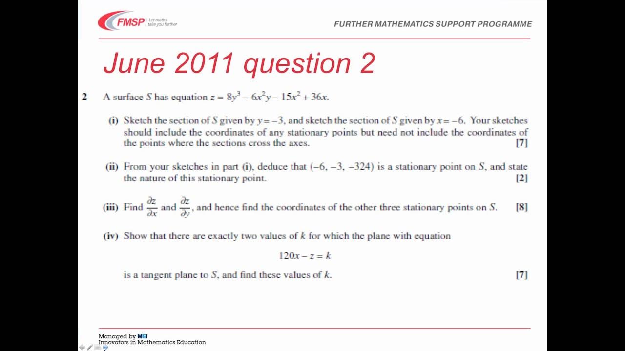 FMSP Revision Video: MEI FP3 - Multivariable calculus - YouTube