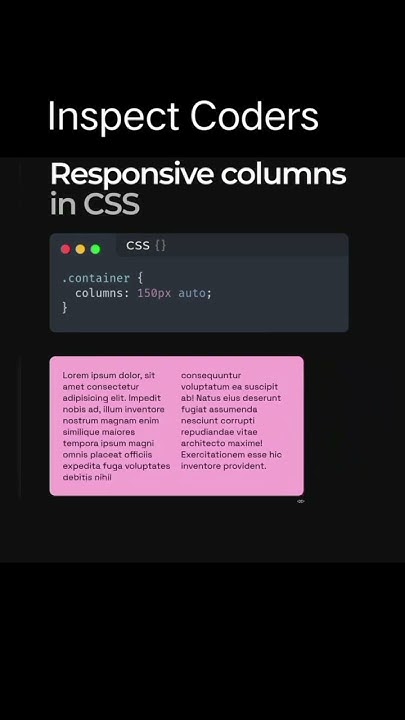 Create A Responsive Columns Layout In Css Csstutorial Cssshorts Css3 Csslearn