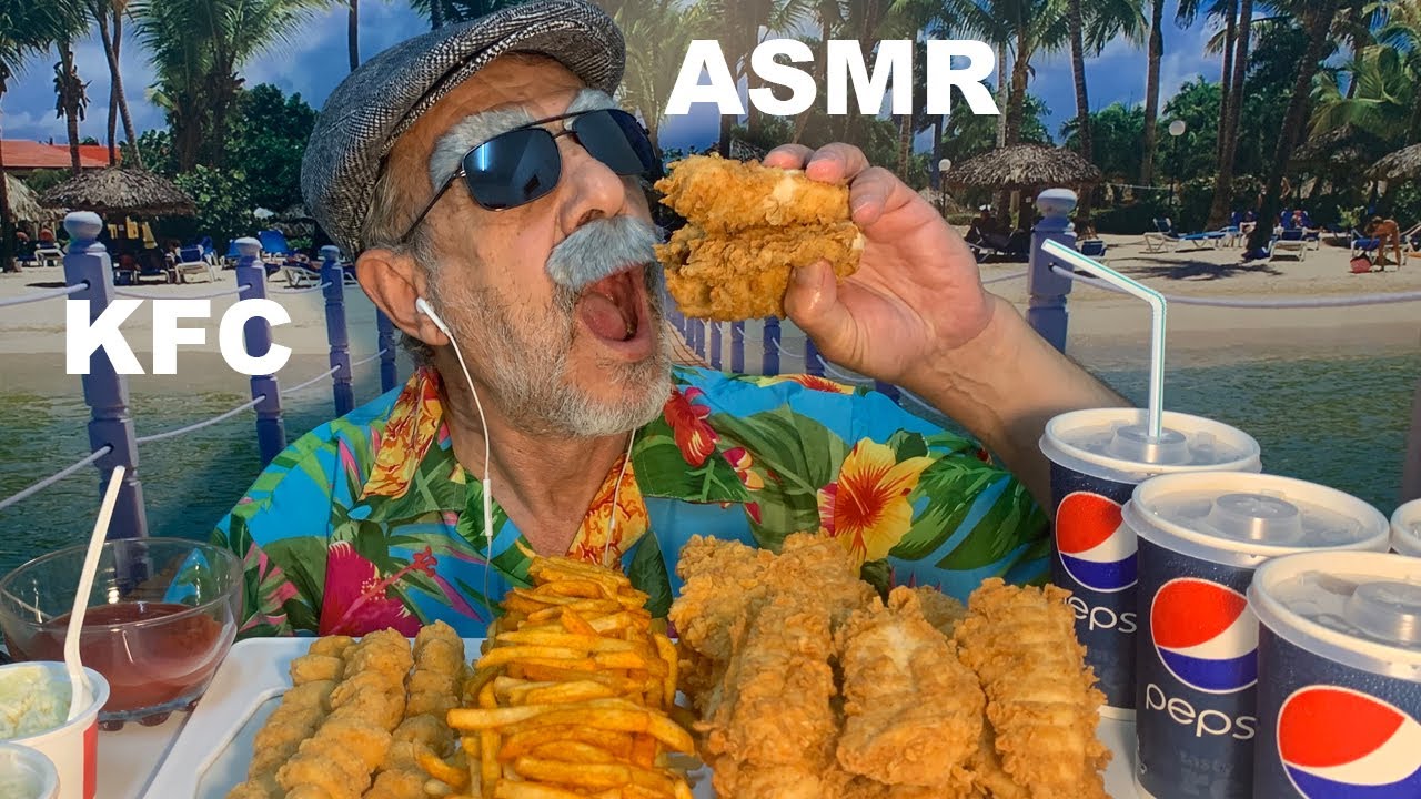 ASMR Crispy Chicken Strips, Chicken Popcorn and Spicy Fries (No Talking ...