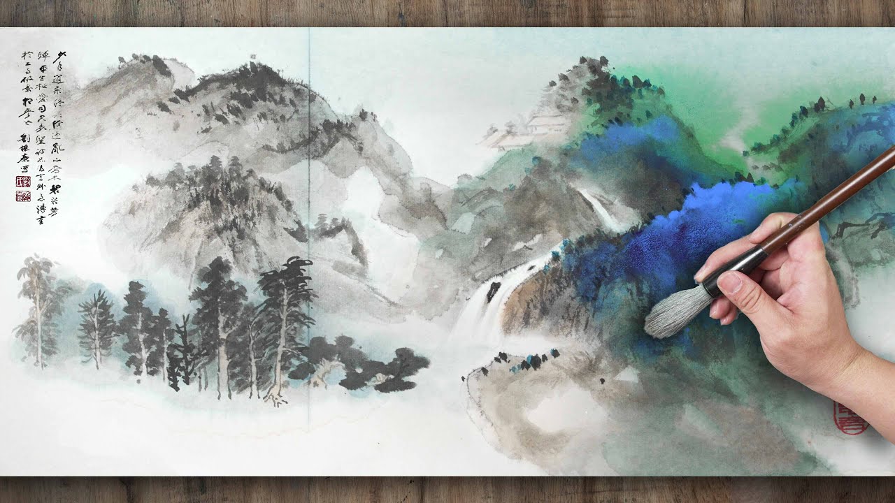Exploring the Essence of Ink Wash Painting: Valley Retreat - YouTube