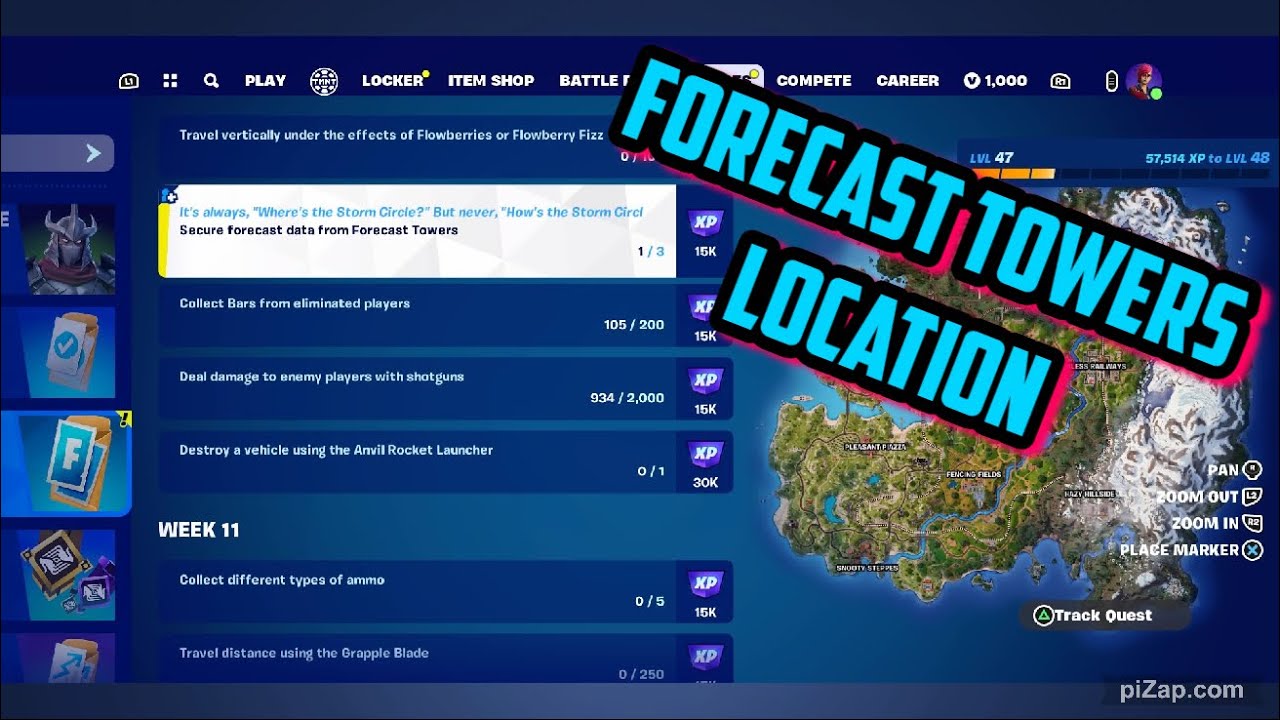 Where to find the Forecast Towers - Fortnite Weekly Challenges Guide ...