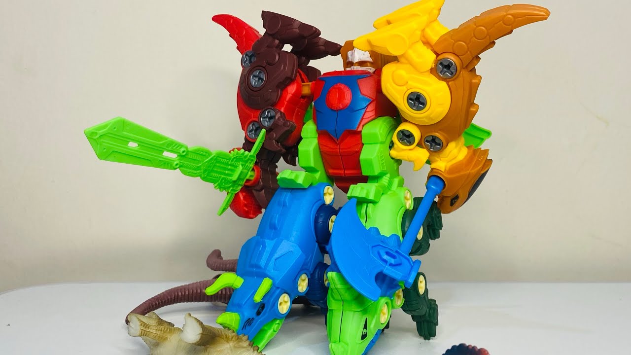 Puzzle robot dinosaurus Part 3, Combine 5 Dinosaurus - YouTube