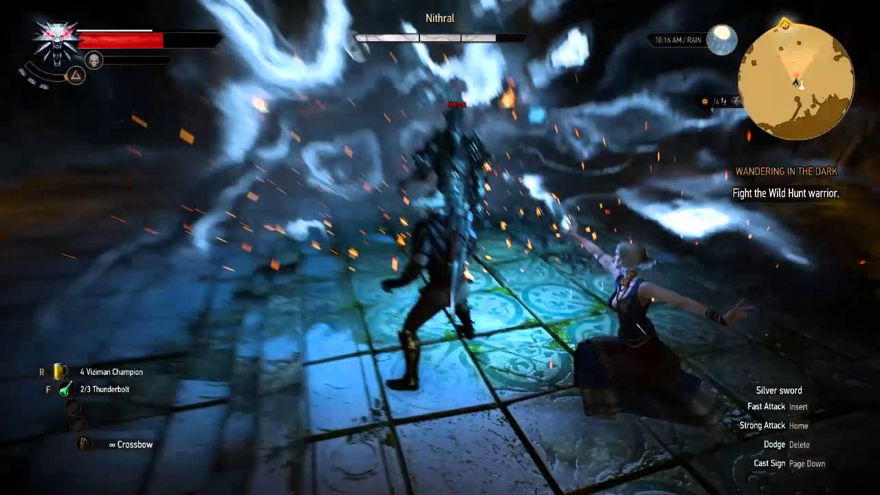 Witcher 3 fighting Nithral bug - YouTube