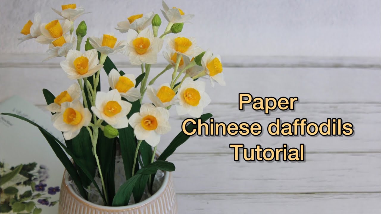 Paper daffodils tutorial | How to make paper flowers | DIY flower decor ...
