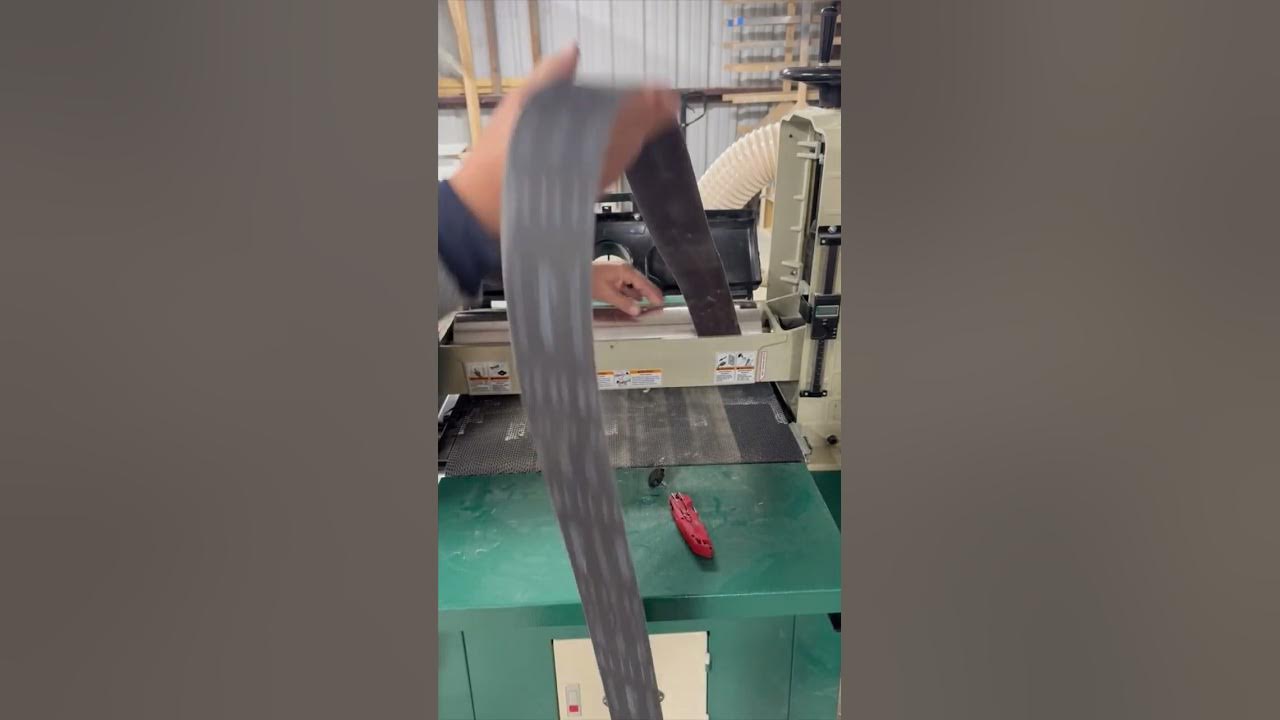Cutting and installing sand paper on my Grizzly G0920 Drum sander. - YouTube