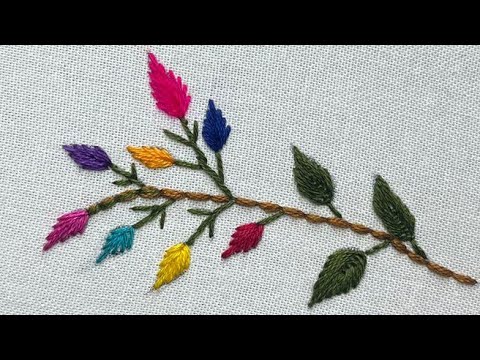 easy leaf embroidery tutorial / hand embroidery leaf designs / leaves ...