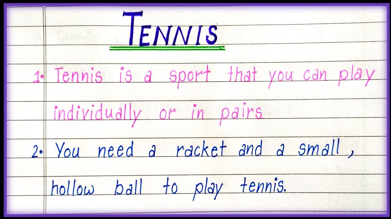 10 Lines on Tennis in English| About Tennis Game| - YouTube