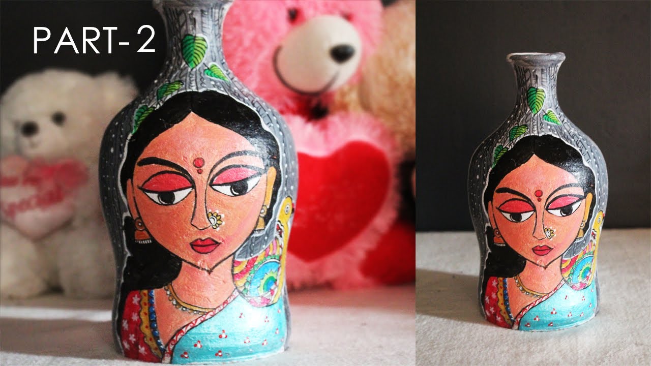 pot decor ideas / draw on pot / Madhupani painting on pot /clay pot ...