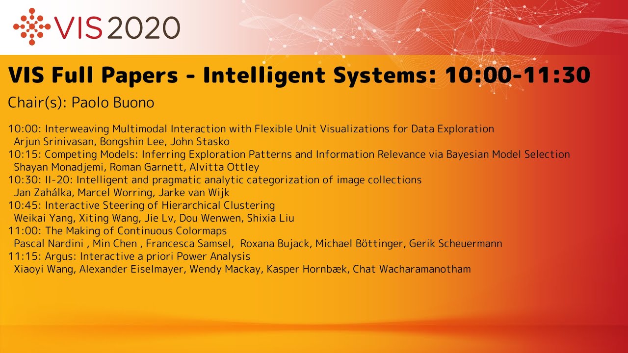 VIS 2020: VIS Full Papers - Intelligent Systems - YouTube