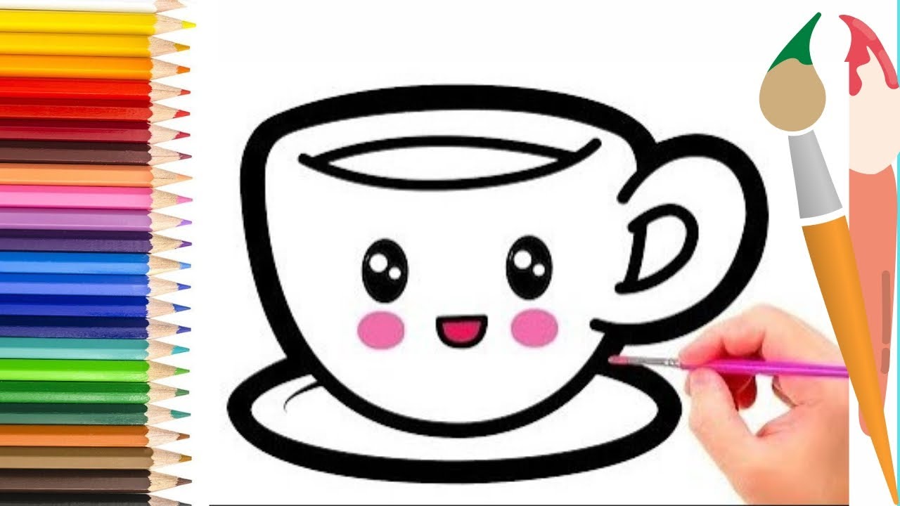 How to draw a Cup with Rainbow Colors | Cup drawing for Kids and ...