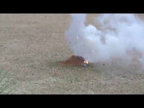 Blowing up an ant bed with a bottle rocket bomb!!! Volcano!!!! - YouTube