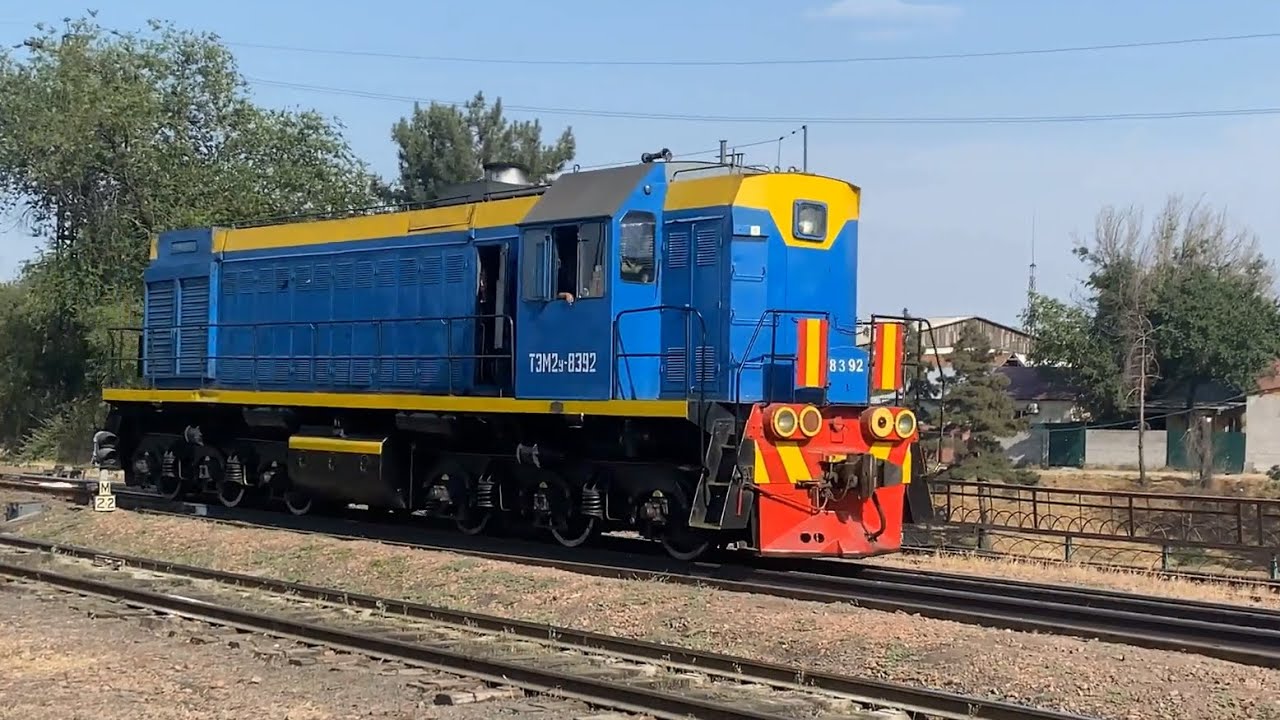 Shunting diesel locomotives TEM2 do their work / Маневровые тепловозы ...