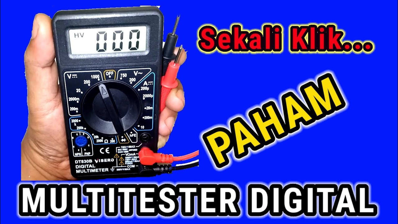 cara menggunakan avometer/multimeter digital untuk pemula (belajar ...