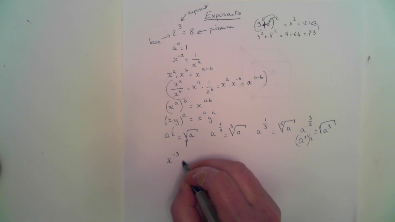 Exposants - 1ere partie - YouTube