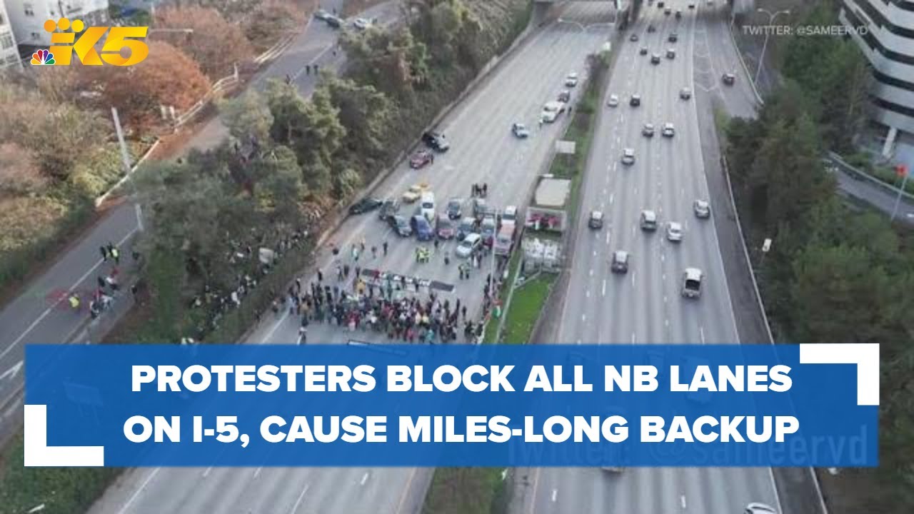 Protesters calling for ceasefire in Gaza block all NB I-5 lanes in ...