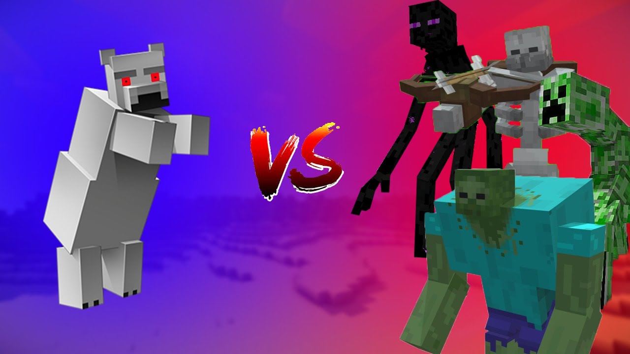 POLAR BEAR VS MUTANT ZOMBIE | MOB BATTLE | MINECRAFT - YouTube