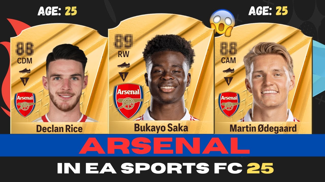 FC ARSENAL EA FC 25 RATINGS 😱🔥 │ FC 25 RATINGS PREDICTIONS ft. Saka ...