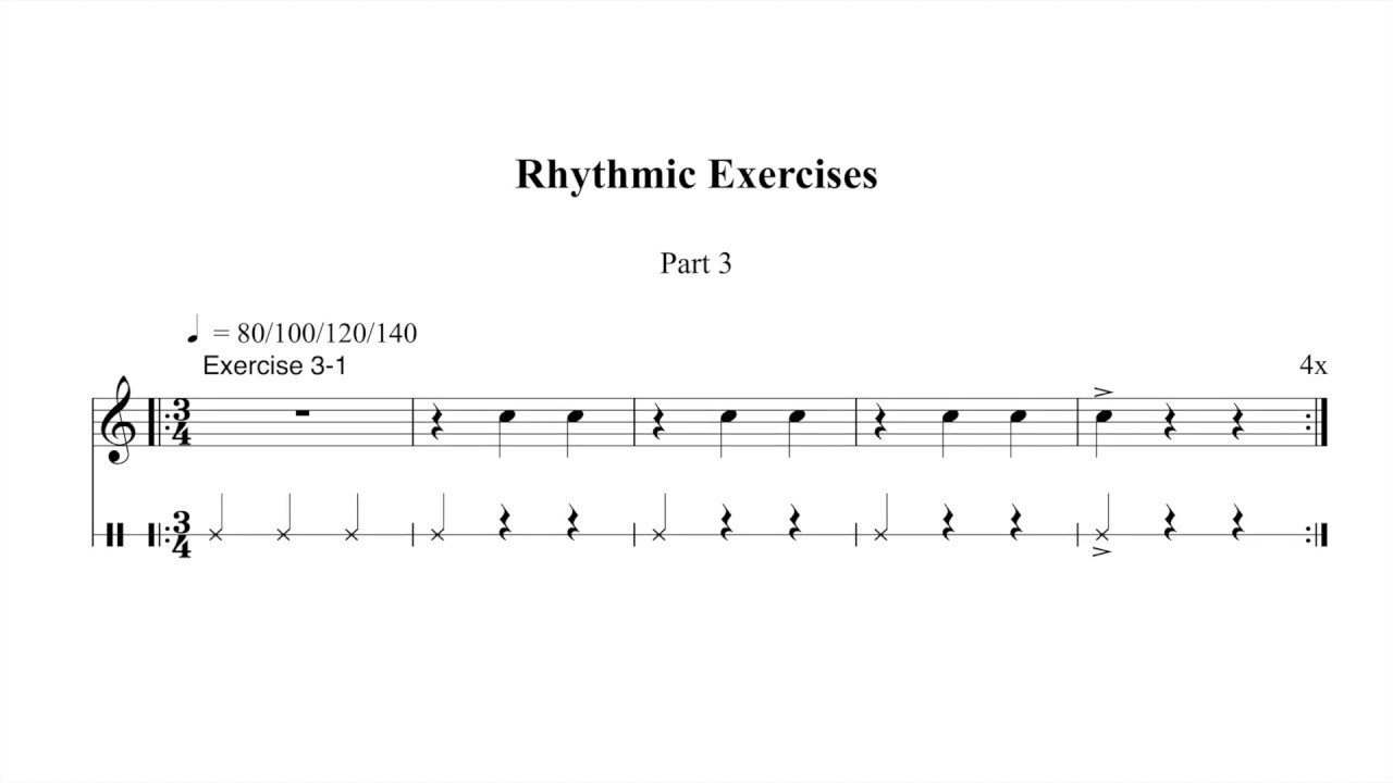Rhythmic Exercises - Part 3 リズム練習曲 - Part 3 - YouTube