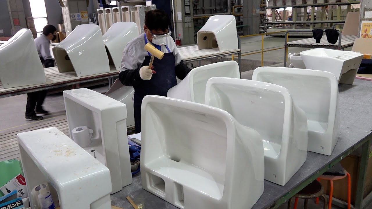 Amazing modern wash basin mass production factory. Korean bathroom ...