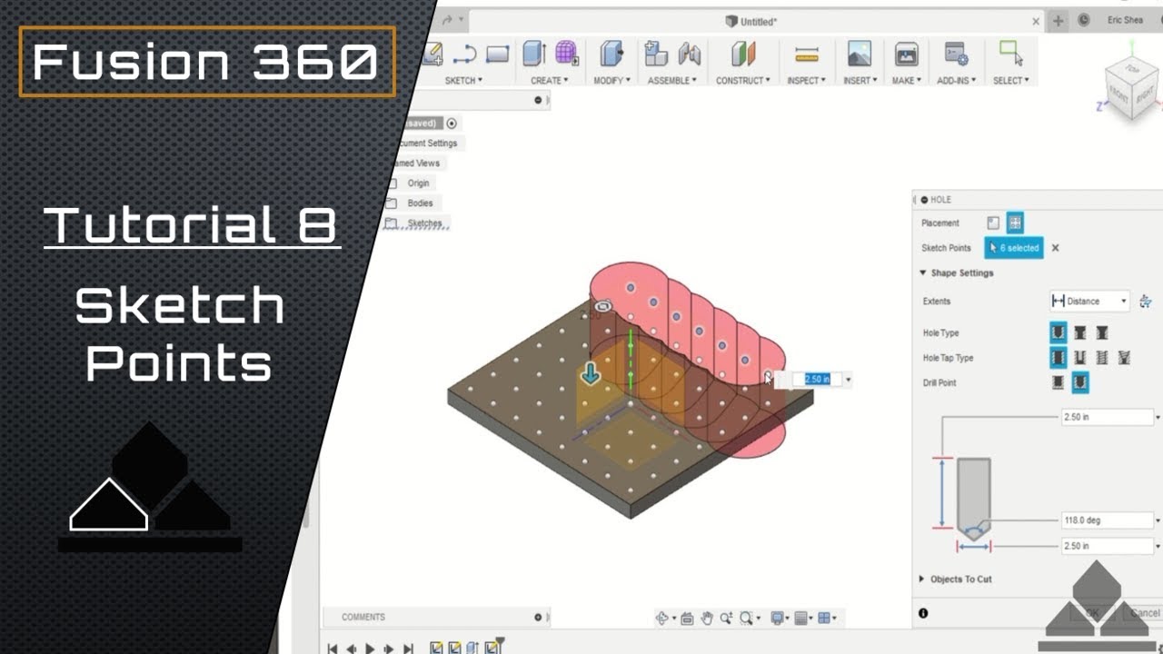 Sketch Points | Fusion 360 Tutorial 8 - YouTube