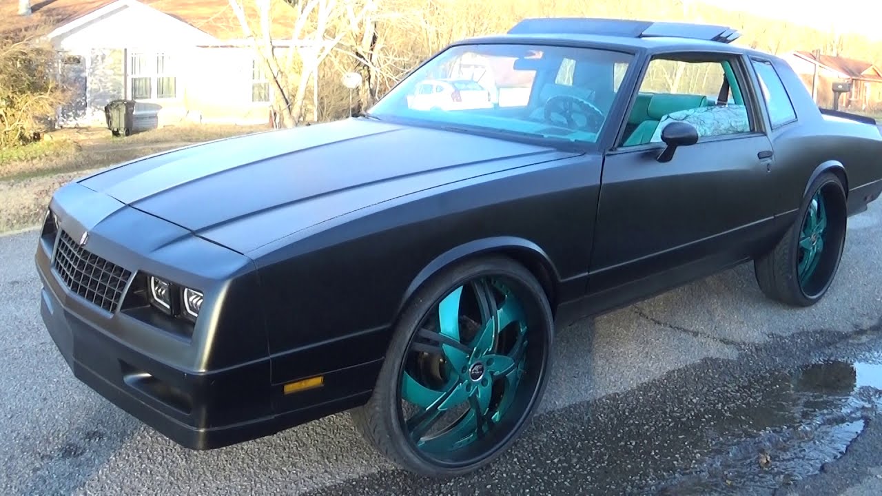 1985 Monte Carlo SS on 26's with Custom Interior by SSinteriors - YouTube
