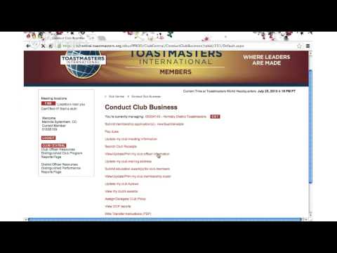 How to Update Club Officer List with Toastmasters International Online ...