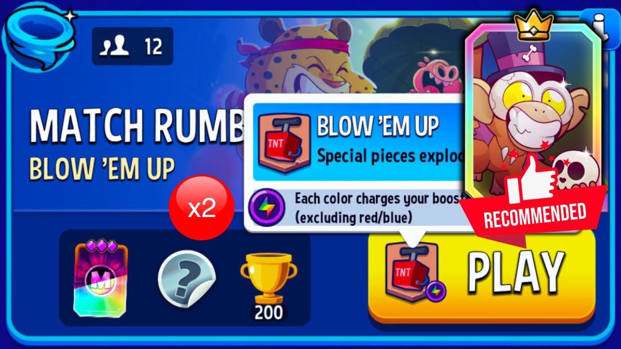Match Rumble 12 players Blow’Em Up Rainbow Energy | Match Masters - YouTube
