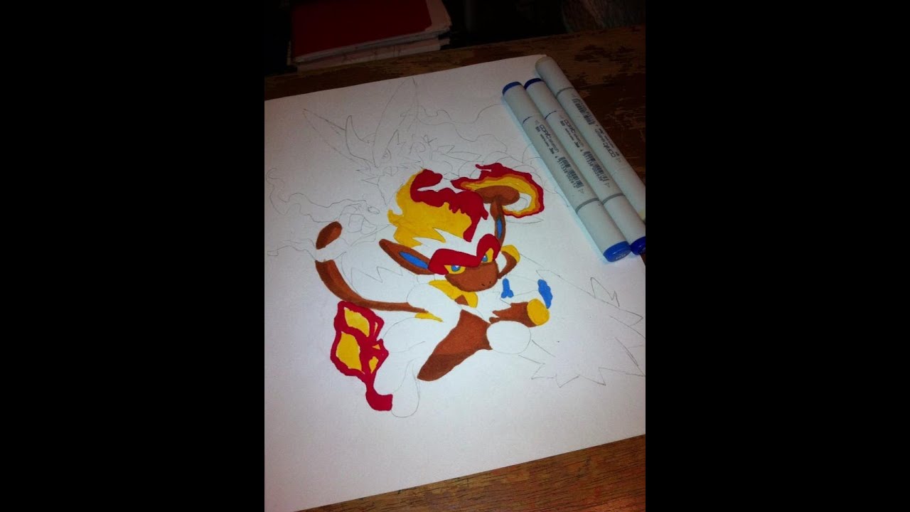 Copic Marker Speed Color Pokemon Mega Blaziken and Infernape With ...