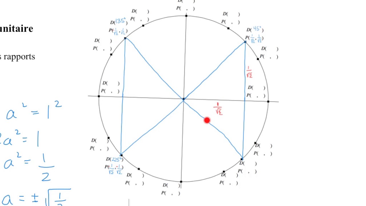 PC30S - Ex12 - Le cercle unitaire et ses valeurs exactes - YouTube