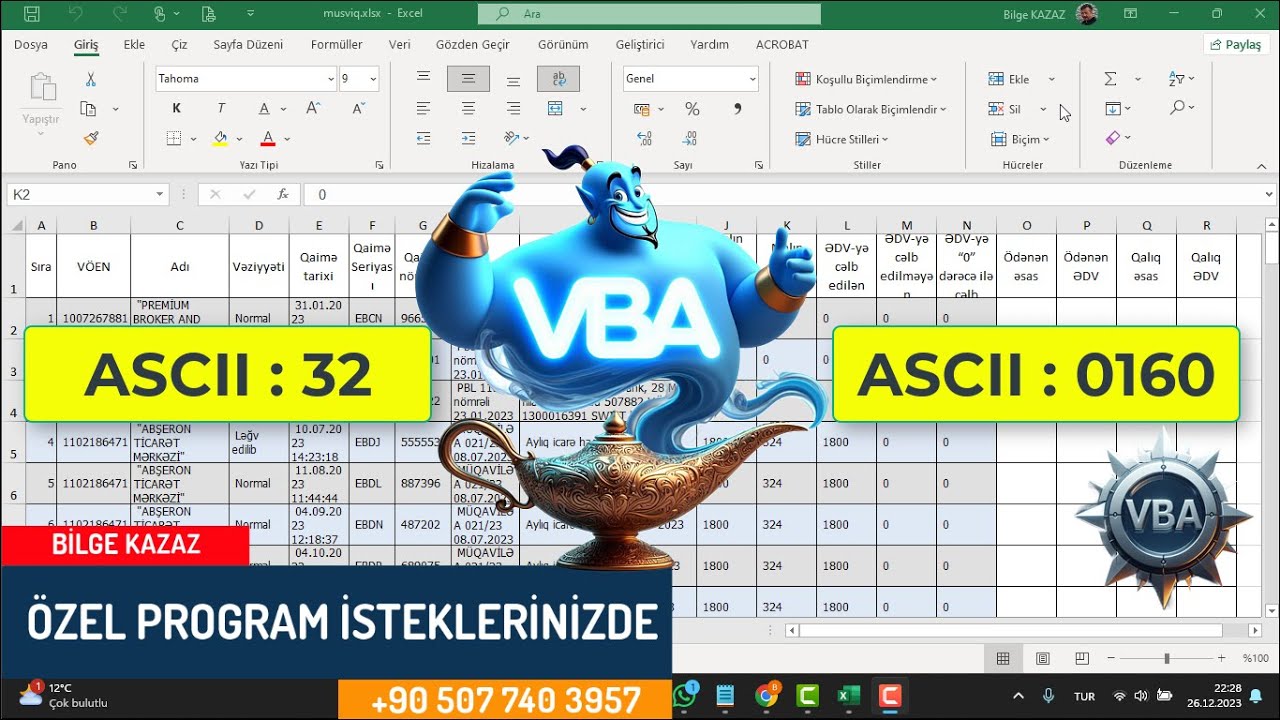 Cin'imizle Tanışın (Ascii Kod 160) - YouTube