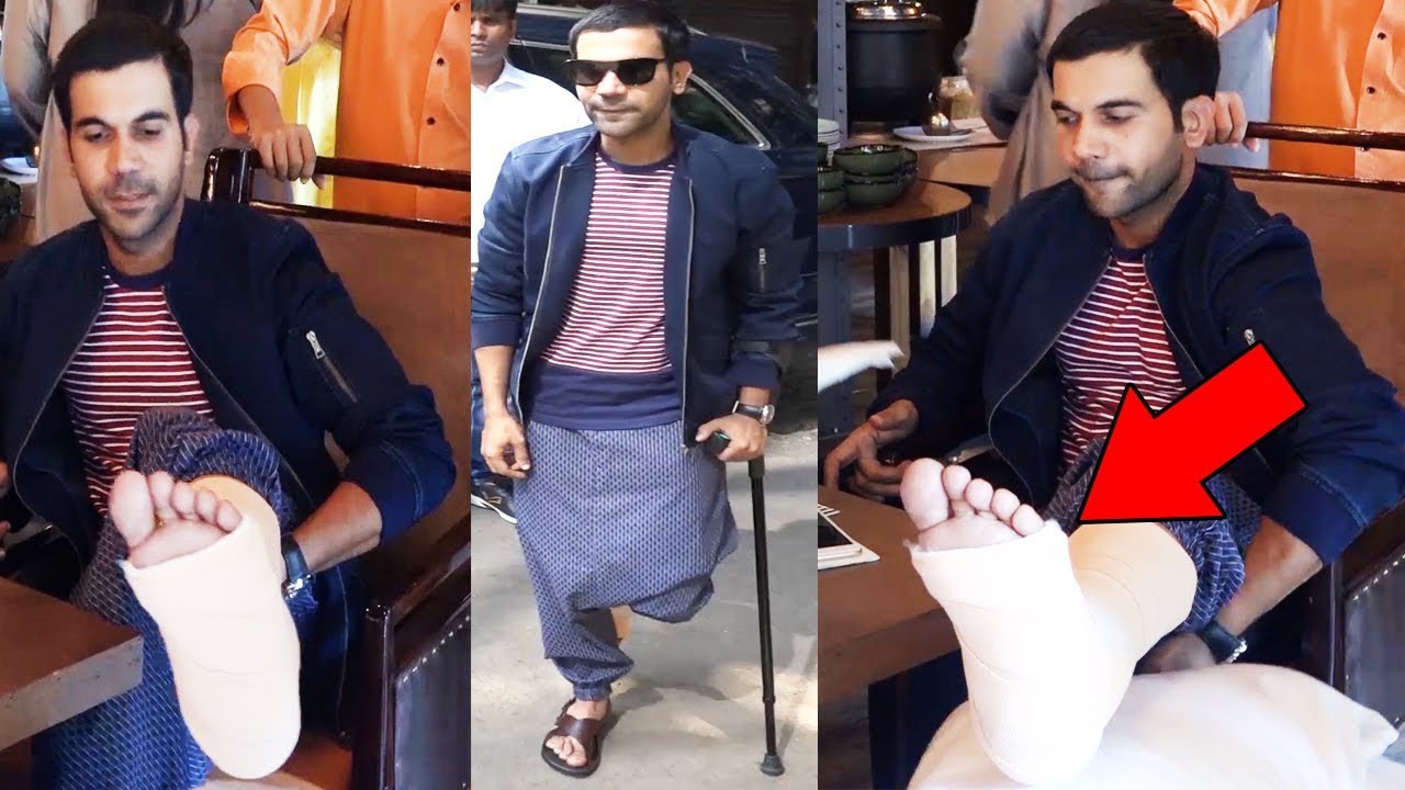 Rajkumar Rao Spotted With a Fracture Leg Struggle to Walk Alone - YouTube