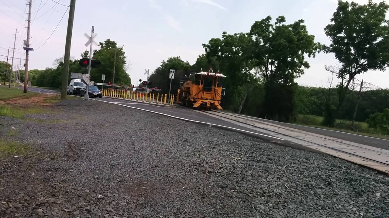 CSX Trenton Line work, a maintenance vehicle is heading back, fast and ...