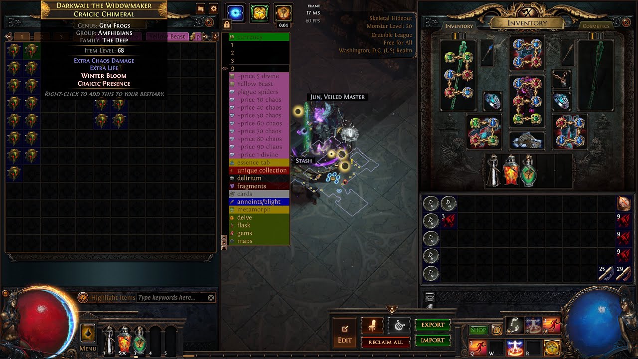 Path of Exile Crucible Beast Farming and chill - YouTube