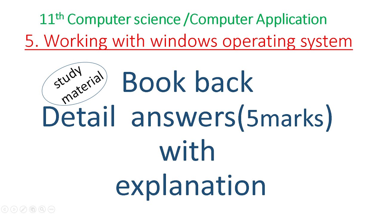11th computer science chapter 5| bookback answers |detail answers - YouTube