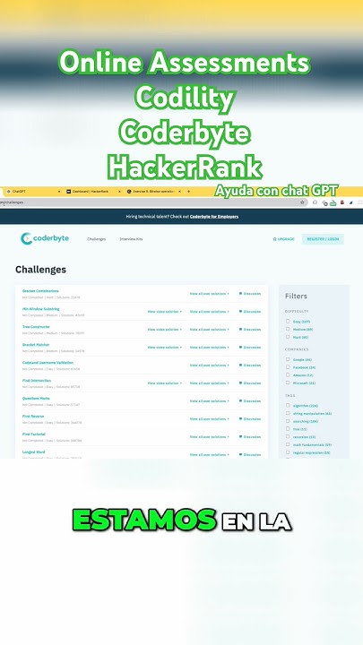 Online Assessments Codility Coderbyte Hackerrank Youtube