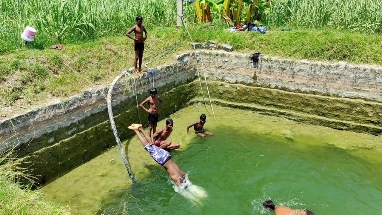 village swimming in well | well swimming - YouTube