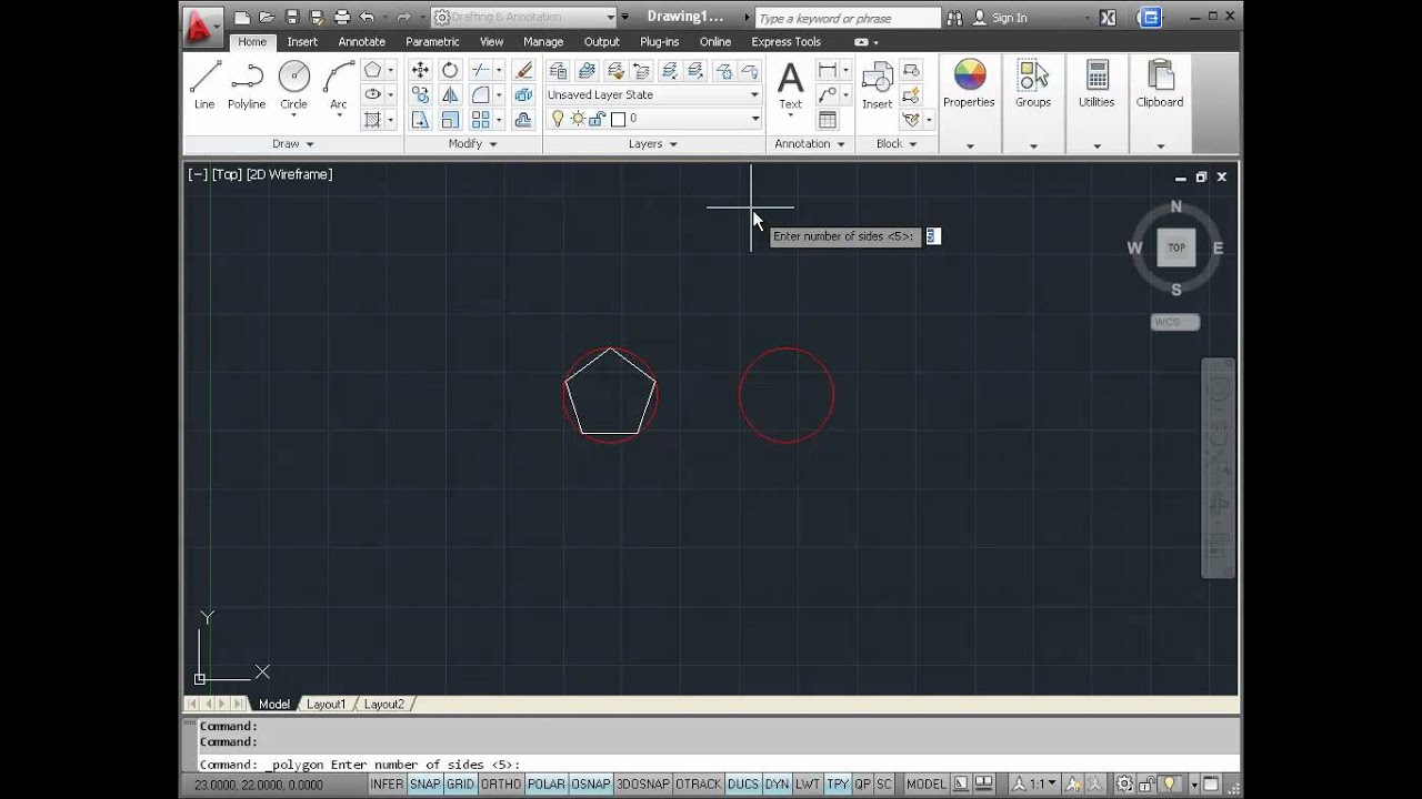 AutoCAD 2012: Polygons - YouTube