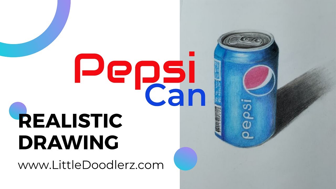 Realistic Drawing of a Pepsi Can using Brustro colour pencils - YouTube