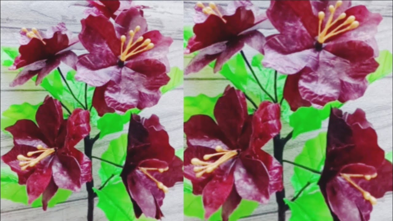DIY Membuat Bunga Dari Plastik Yang Mudah - YouTube