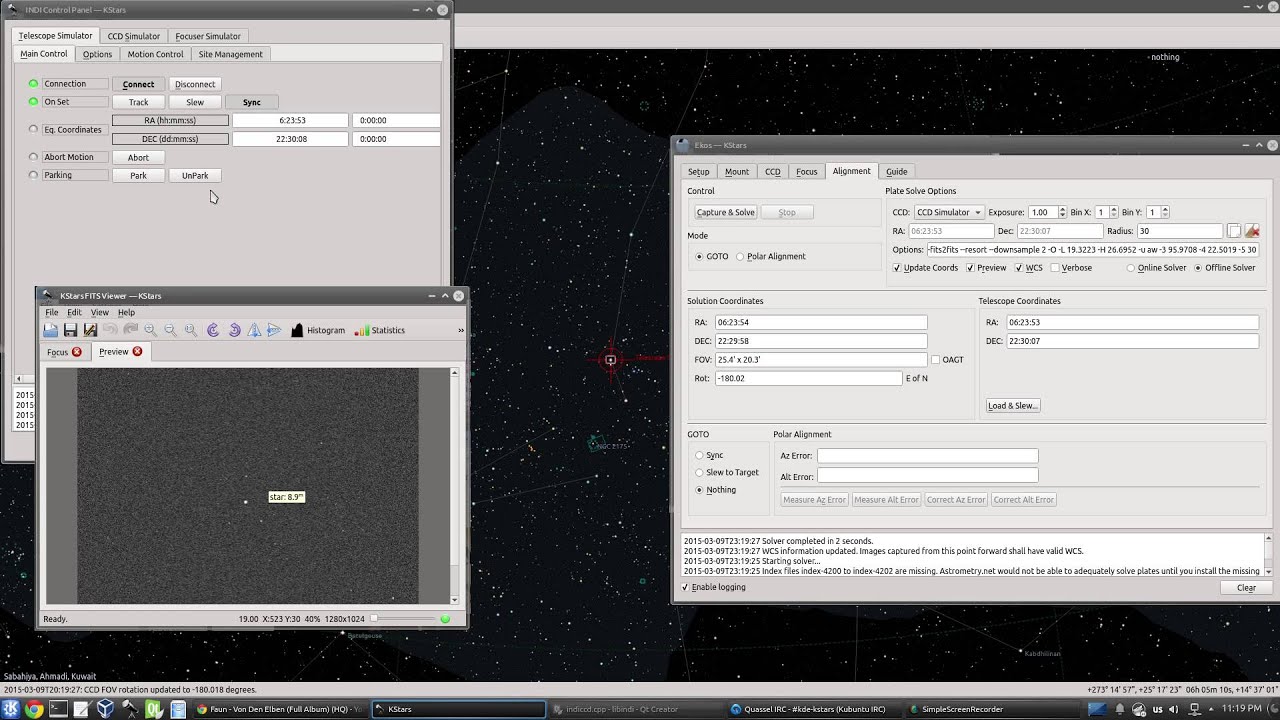 World Coordinate System (WCS) demo in Ekos - YouTube