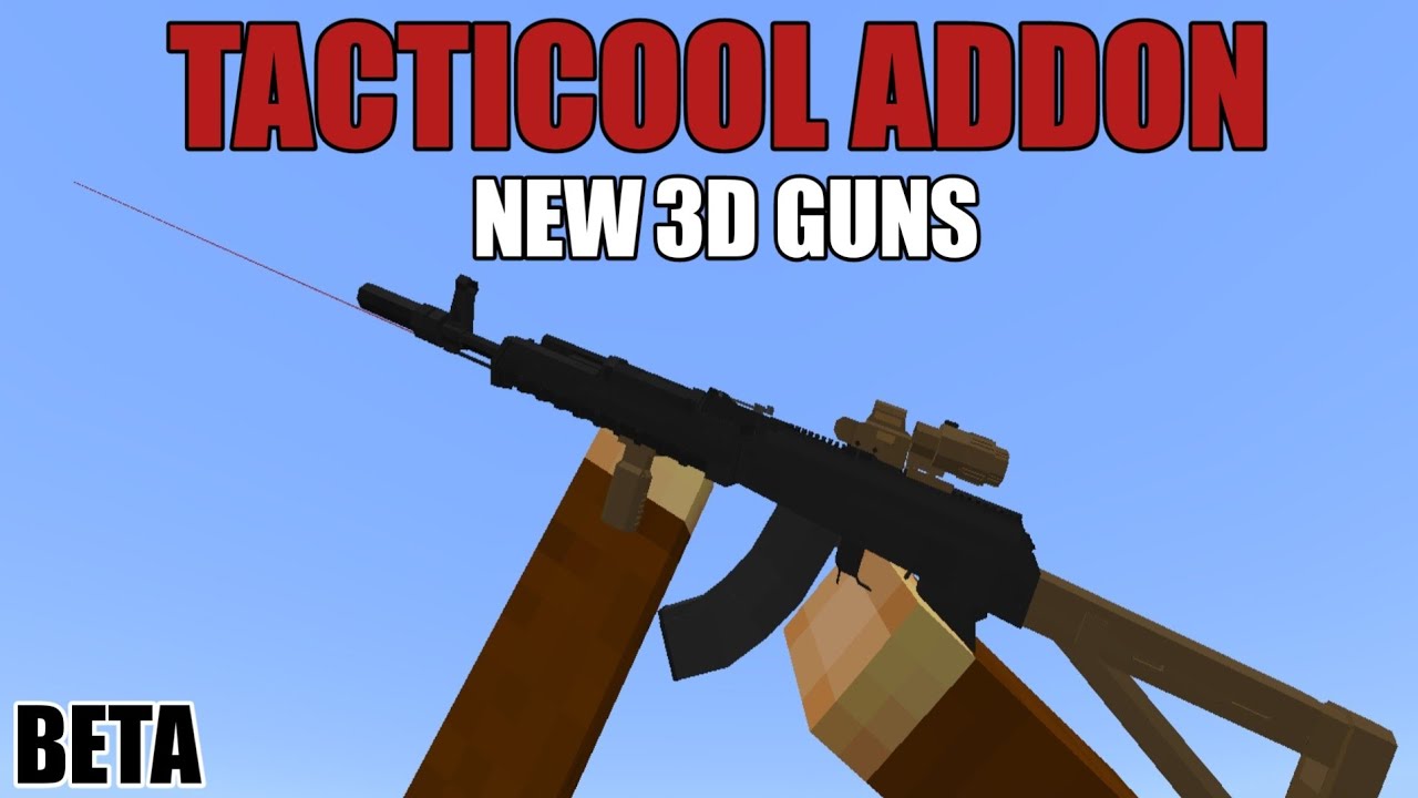 TACTICOOL ADDON | NEW 3D GUNS ADDON FOR MINECRAFT PE (1.20+) - YouTube