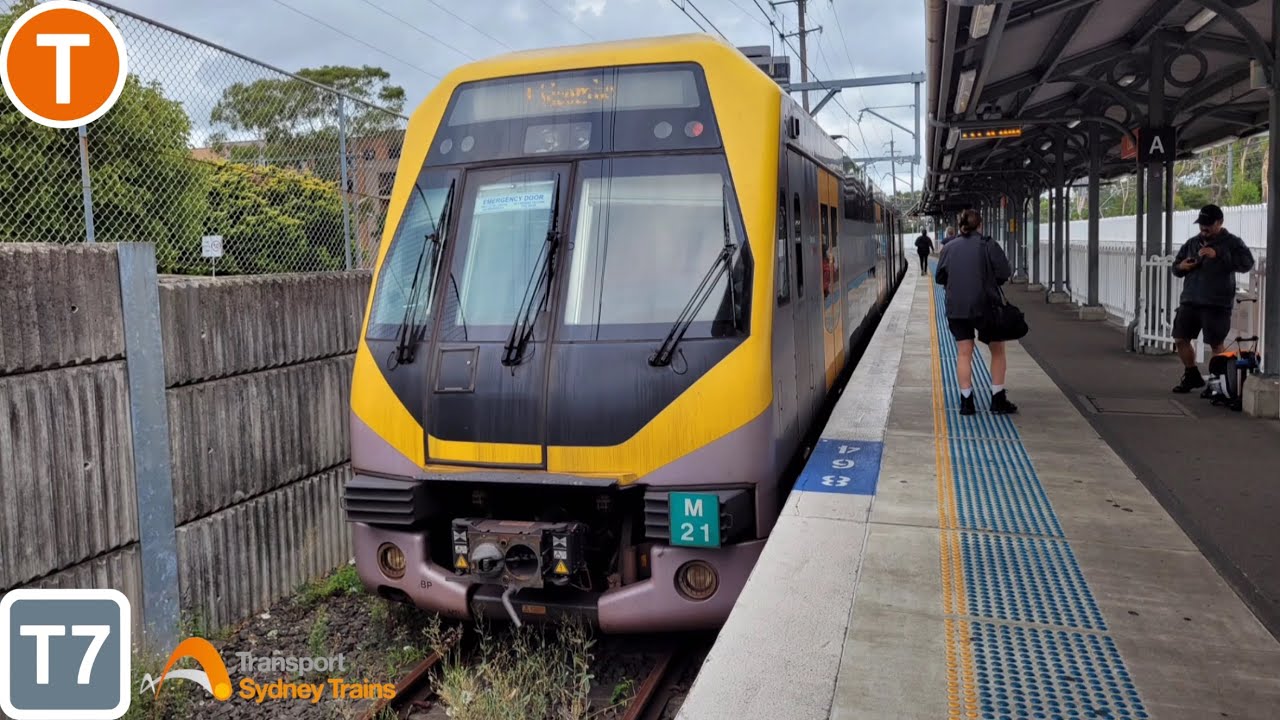 Sydney Trains M21 + M22 M set Milliennium train ride from Olympic Park ...
