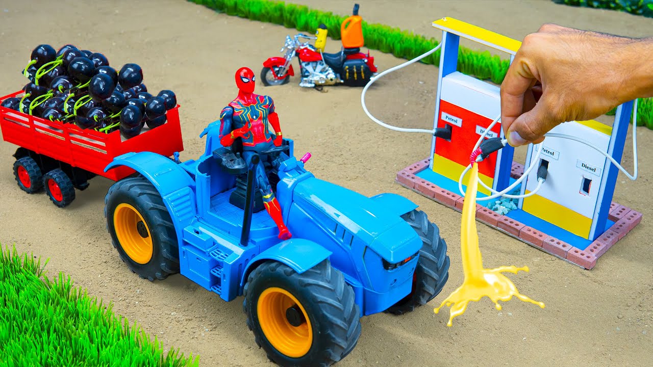 DIY making Harvesting Fruits with Tractors | Diy mini petrol pump - YouTube