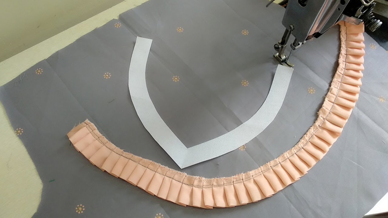 Trendy V Shape Neck Design with Frill | Beautiful Neck Design using ...